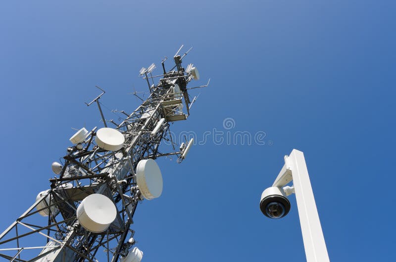 Camera and tower stock photo. Image of antenna, control - 30637392