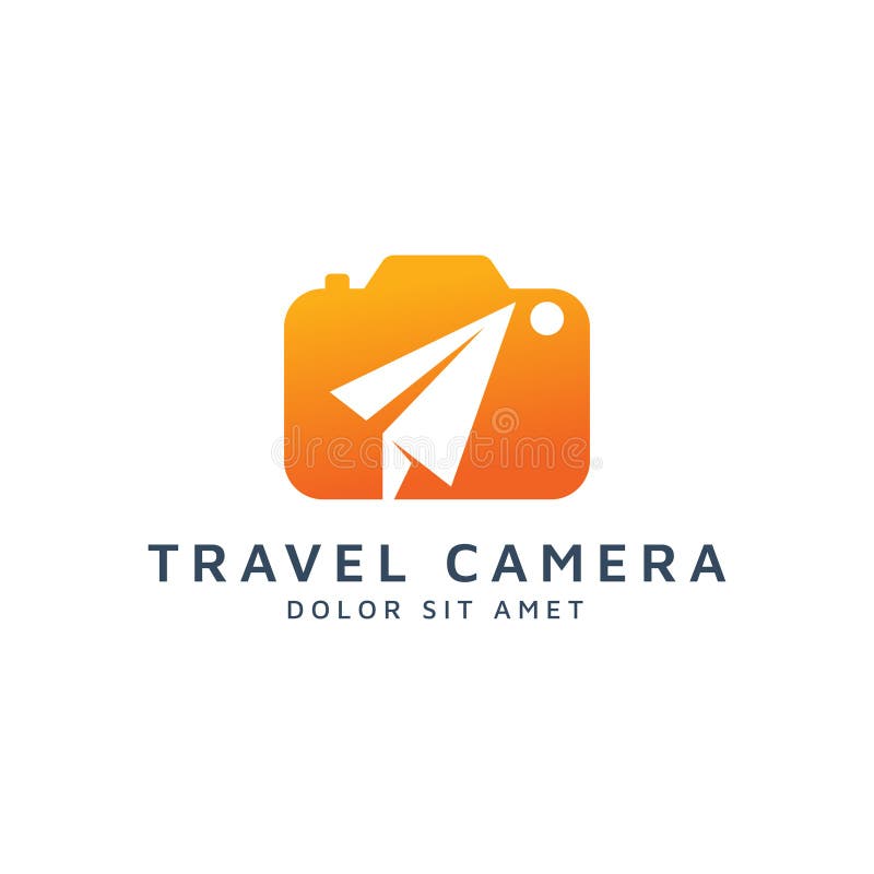 Camera and Travel Negative Space Logo Design Stock Vector ...