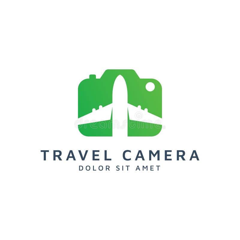Camera and Travel Negative Space Logo Design Stock Vector ...