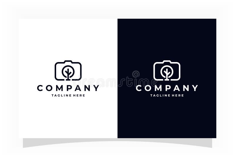 Camera with Tree Simple Line Logo Design Combination Concept Stock ...