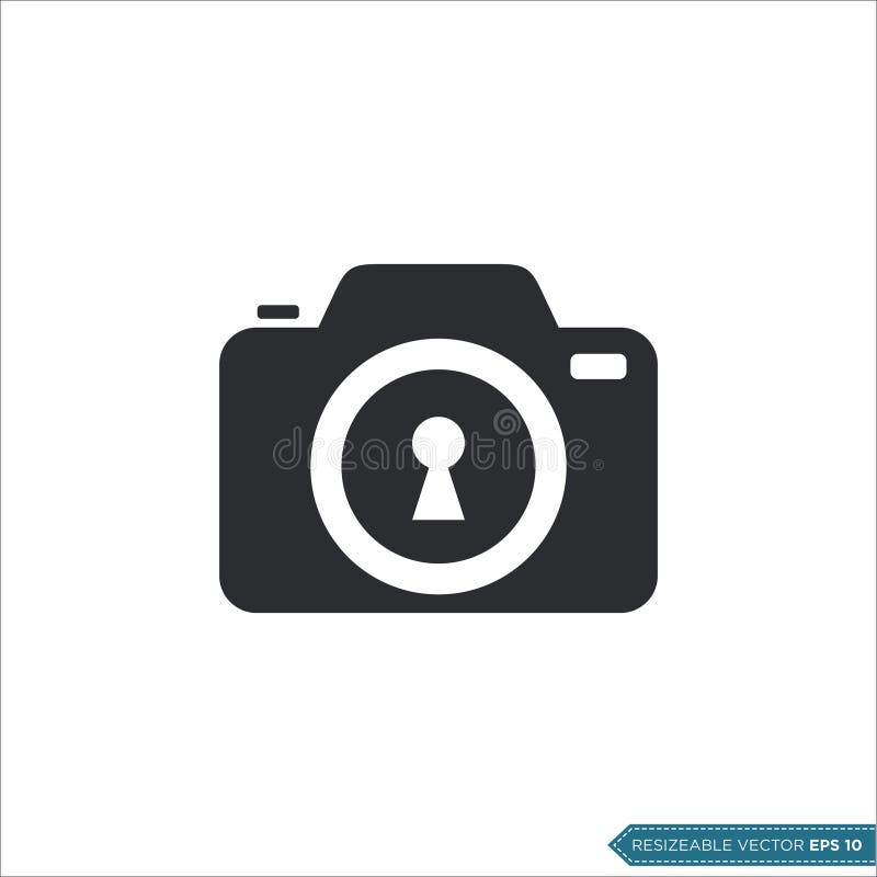 Simple Black Color Camera Trendy Keyhole Icon Vector Template Stock ...