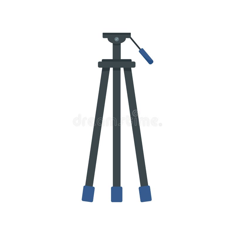 Camera Tripod Icon, Flat Style Stock Vector - Illustration of lens ...