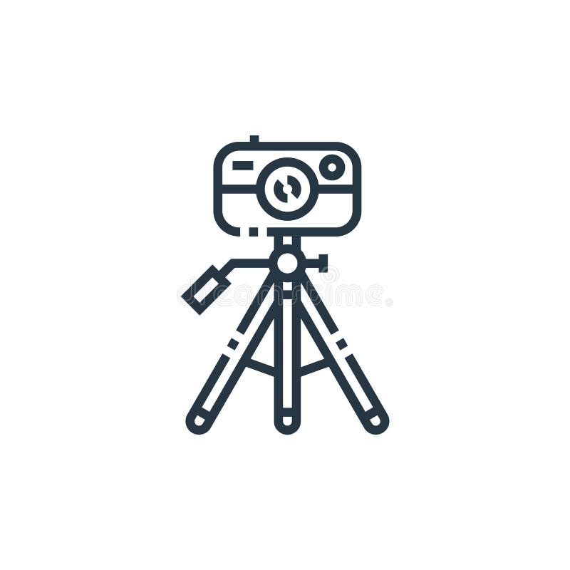 Camera Tripod Icon Vector from Photography Concept. Thin Line ...