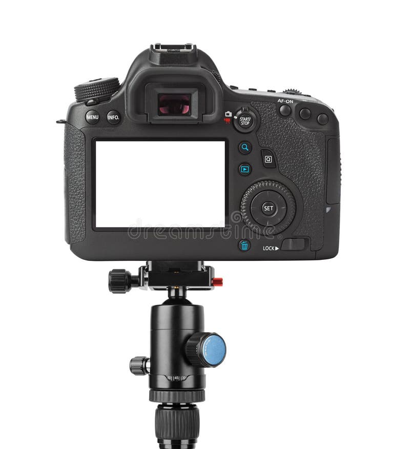 141 Professional Digital Camera Blank Screen Tripod Isolated White ...