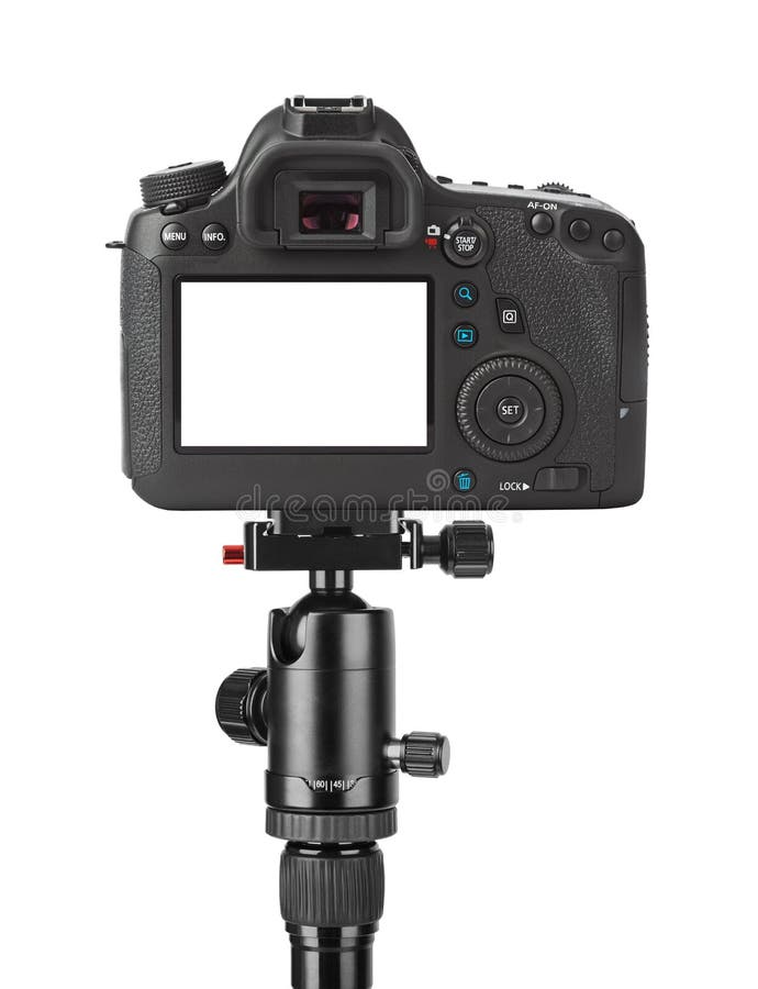 141 Professional Digital Camera Blank Screen Tripod Isolated White ...