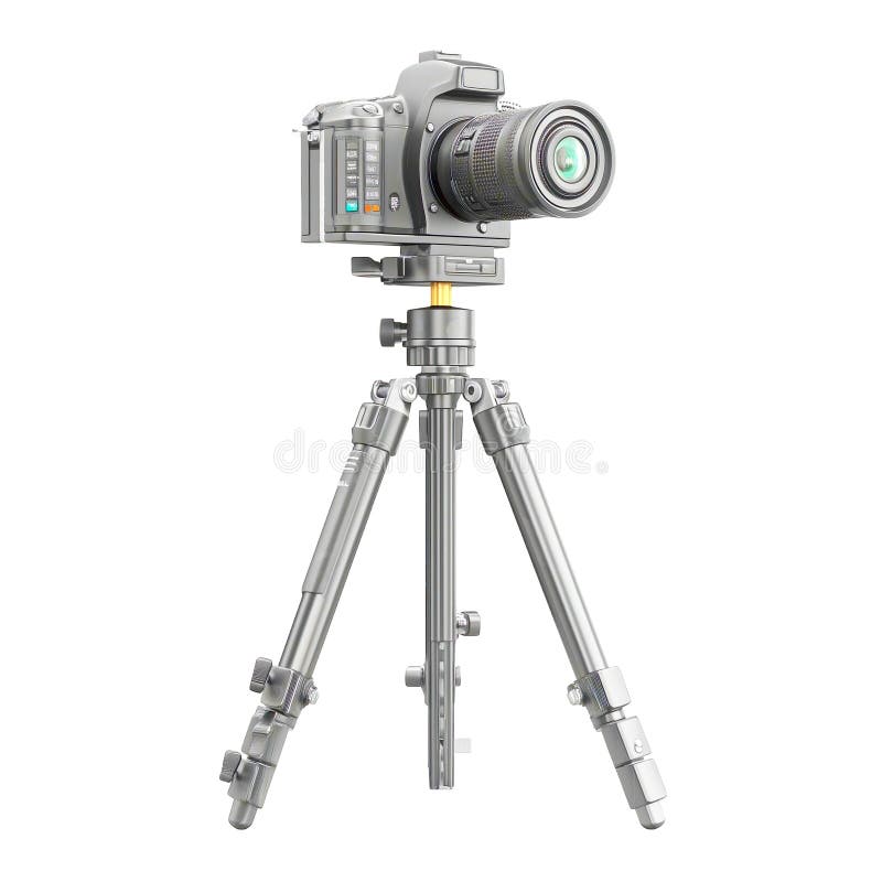 Camera on a Tripod with a Lens Pointing Towards the Viewer Stock ...