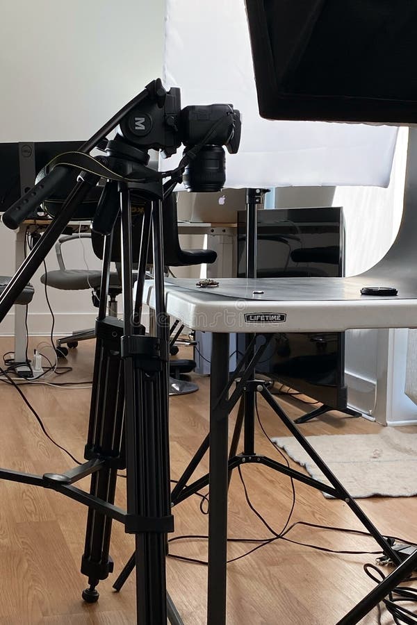 Camera Tripod and Light for Photographing Objects Editorial Stock Photo - Image of photographing ...