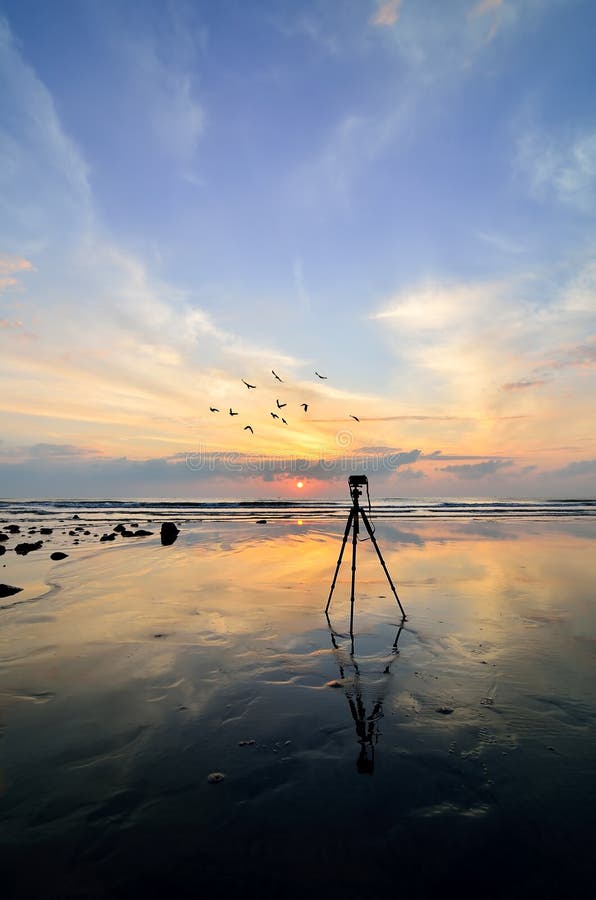 Standing Near the Beach Looking at Sun Rising Stock Photo - Image of ...