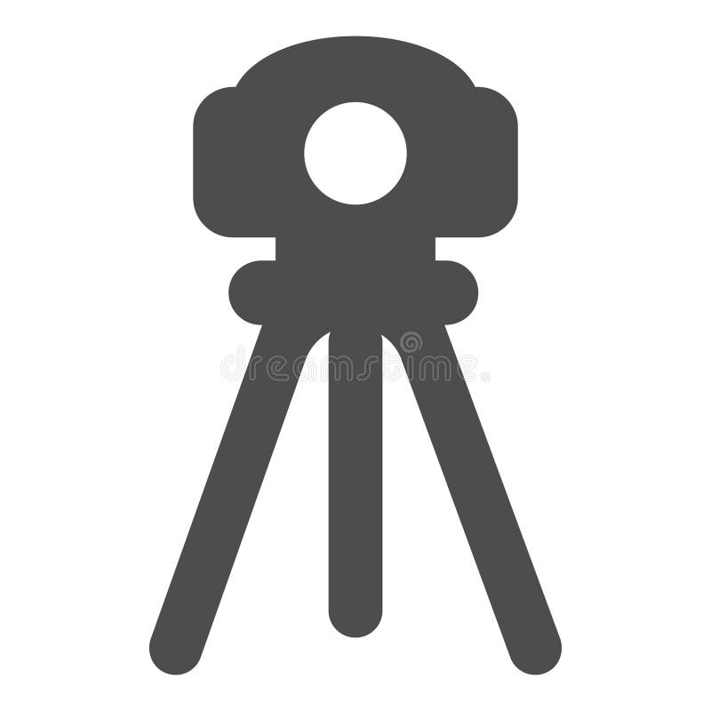 Camera on Tripod Solid Icon, Optical Equipment Concept. Vector Graphics Stock Illustration ...
