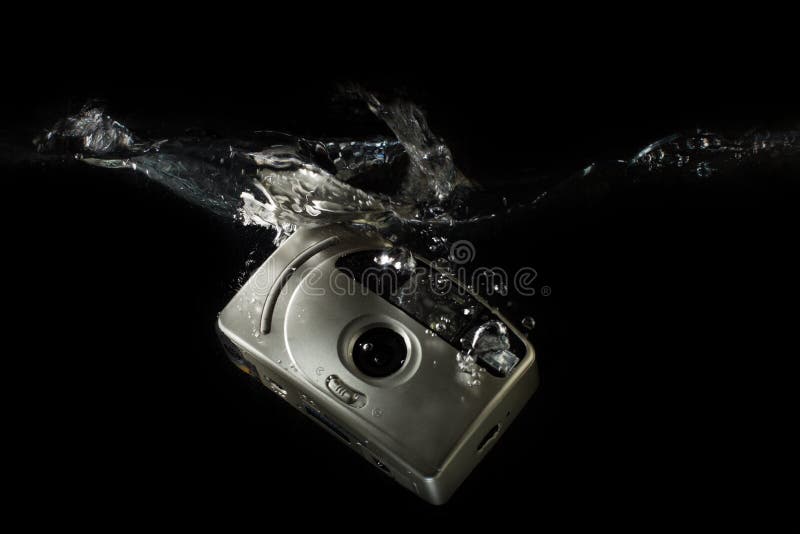 Camera Underwater - Sinking Camera. Stock Image - Image of lost, action ...