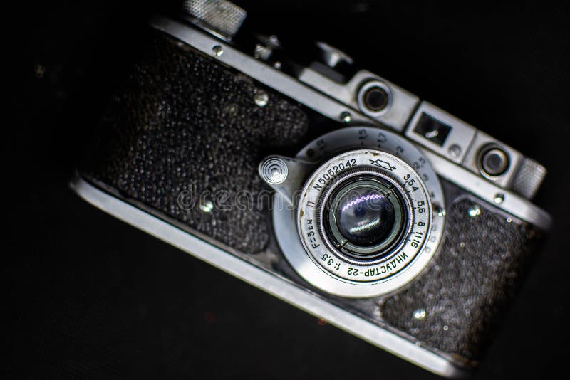 A Camera with a Unique One. Camera with Metal Body Stock Photo - Image ...