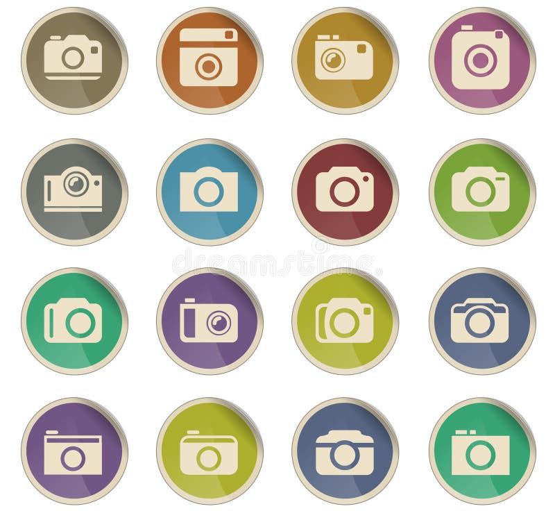 Camera icon set stock vector. Illustration of photograph - 123568112