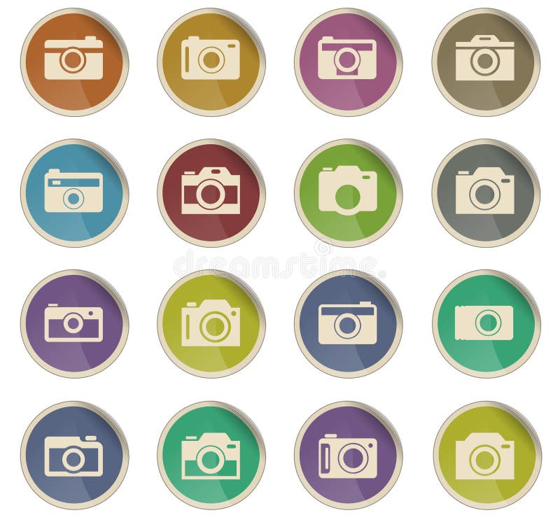 Camera icon set stock vector. Illustration of photograph - 123568159