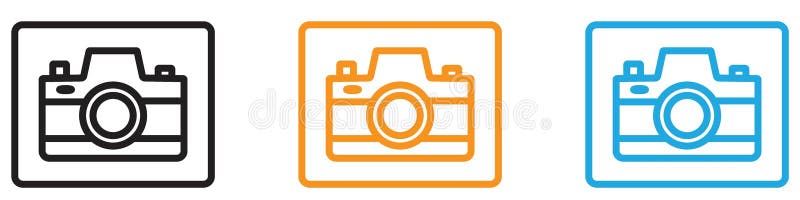 Camera Vector Logo Set Collection for Web App Ui Stock Vector ...
