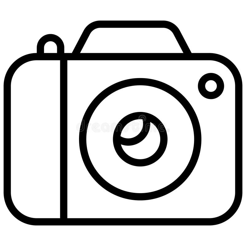 Camera Vector Outline Icon. Stock Vector - Illustration of technology ...
