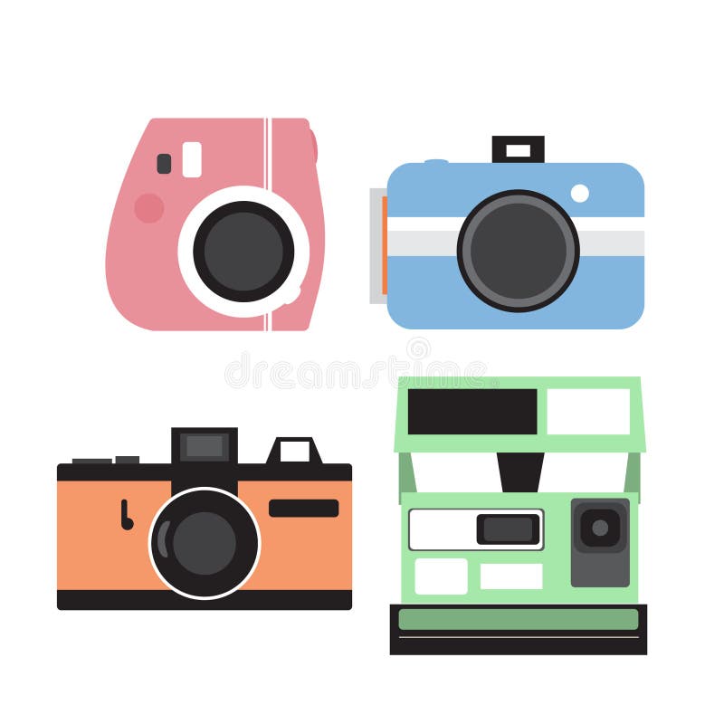 Camera Vector Set, Flat Design Stock Vector - Illustration of vector ...