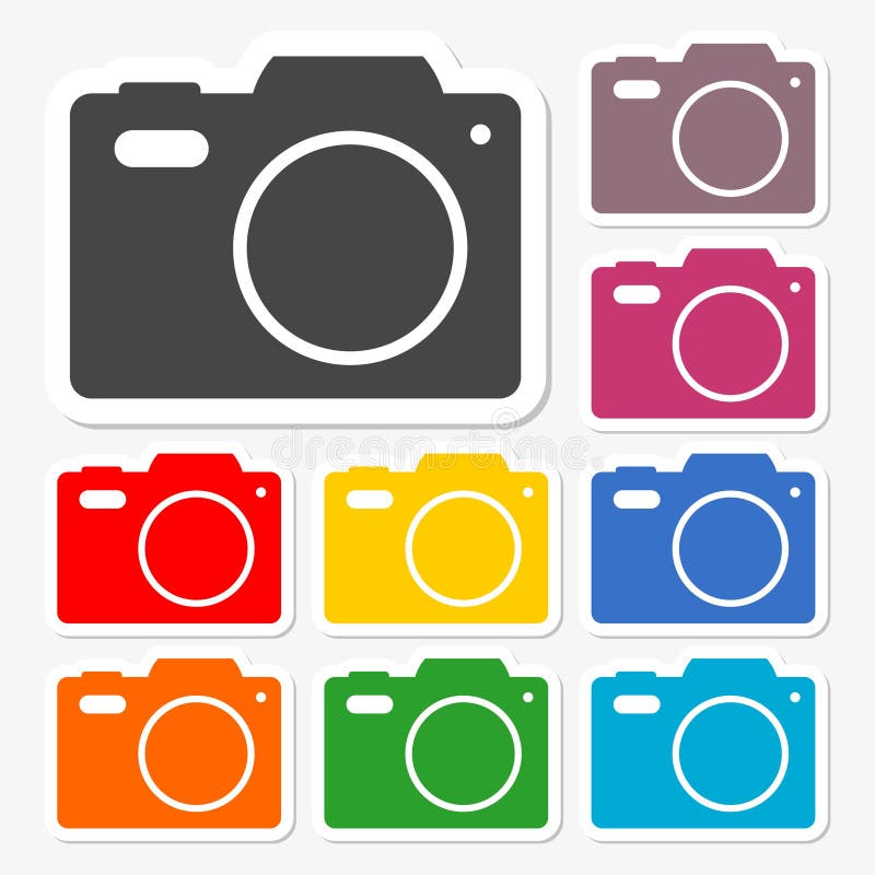 Camera vector sticker set stock vector. Illustration of inspiration ...