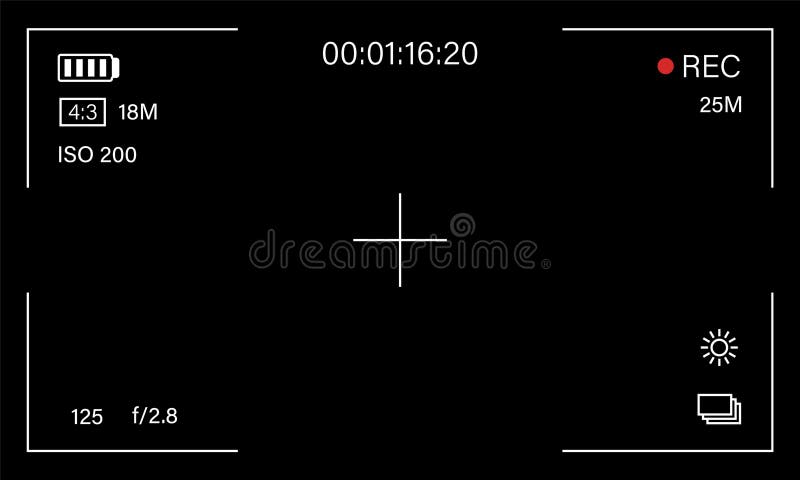 Camera Viewfinder Frame Video or Photo Focus Screen Template Graphic ...