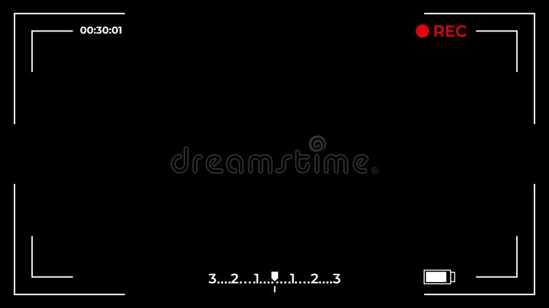 Camera Viewfinder Overlay with Rec Indicator, Timer and Battery Level Display Stock Video ...