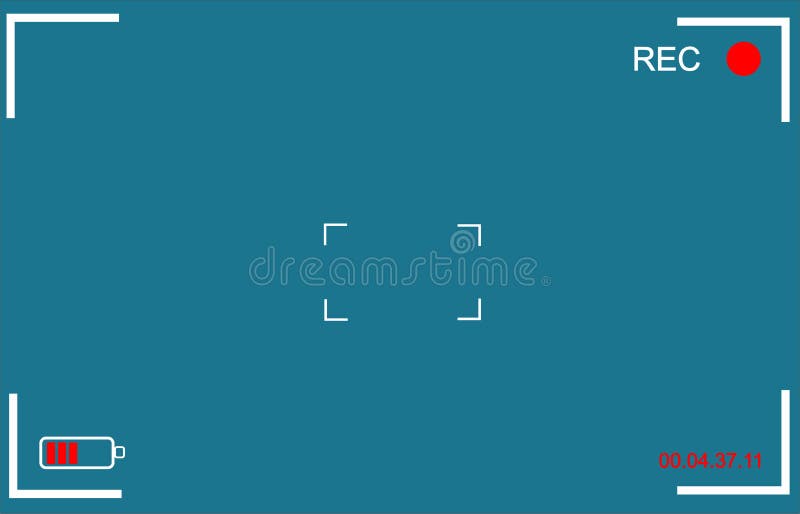 Camera Viewfinder Rec Background Vector. Screen Video on a Blue ...