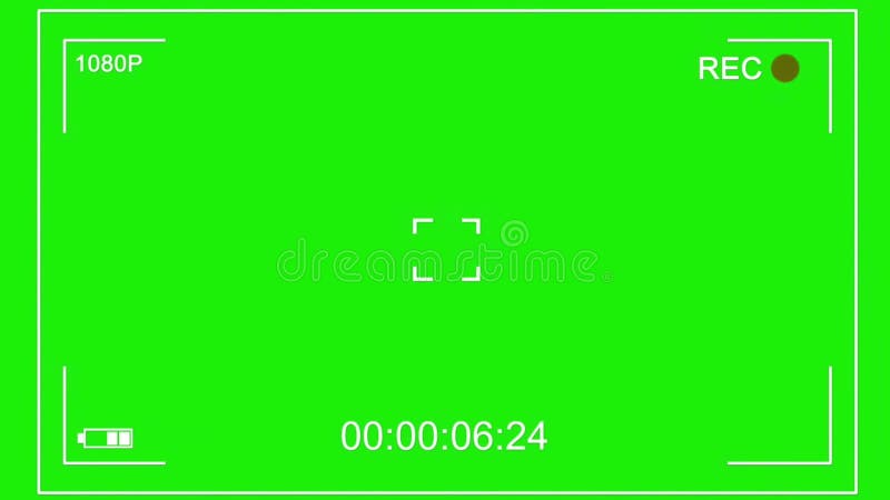 Camera Viewfinder and Recording Green Screen in Loop Mode. TV REC ...