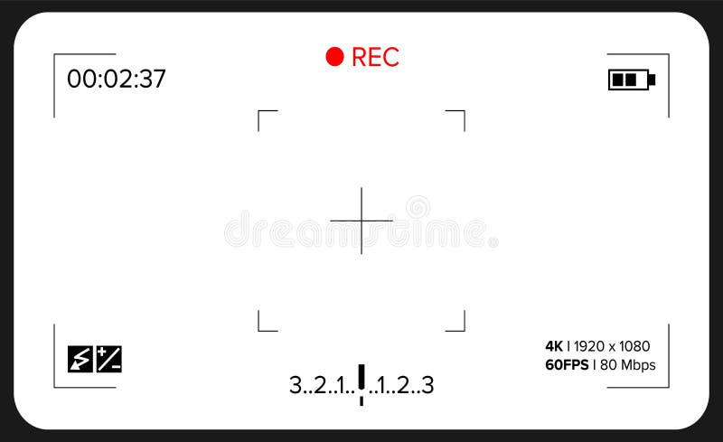 Camera Viewfinder Vector. Exposure and Video Camera Settings. Template ...