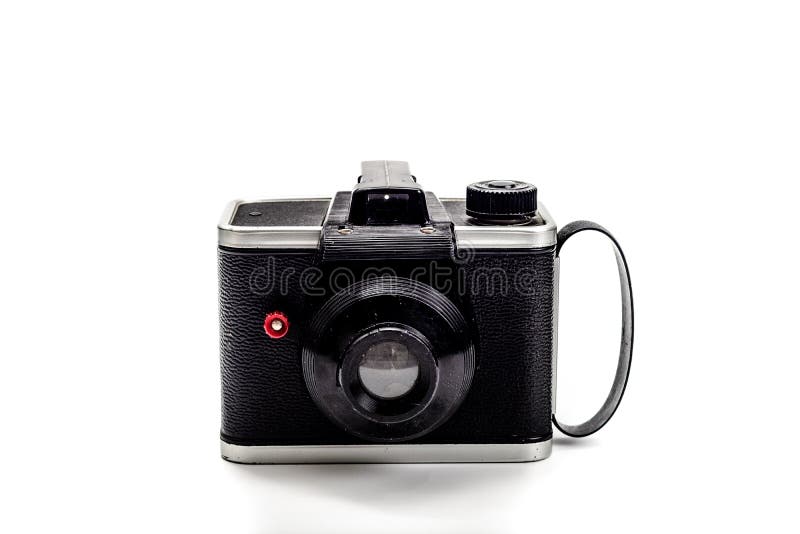 Camera 1950 Vintage on Top View White Background Stock Image - Image of ...