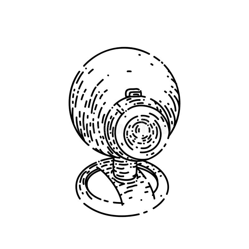 Camera Web Sketch Hand Drawn Vector Stock Illustration - Illustration ...