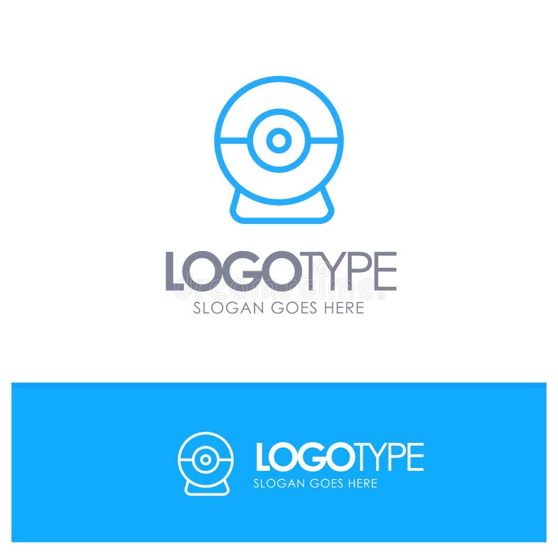 Camera, Webcam, Security Blue Outline Logo Place for Tagline Stock ...