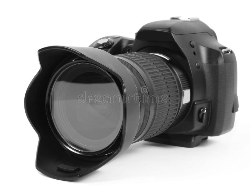 Camera on white stock image. Image of white, dslr, technology - 60811723