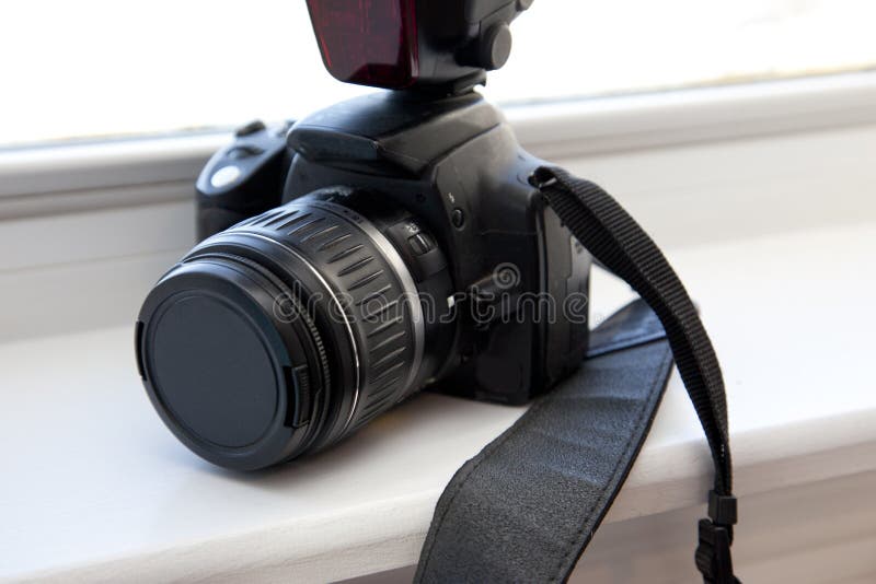 Camera in the window stock photo. Image of action, modern - 131697564