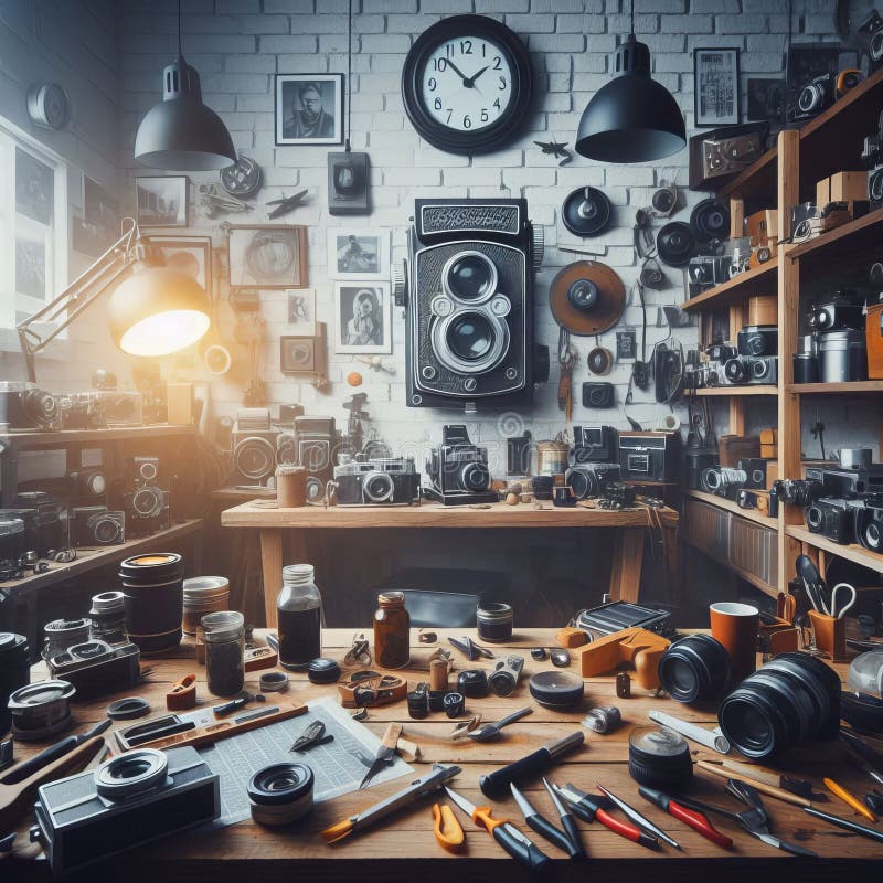 The Camera Workshop a Room Filled with Camera Equipment Tools an Stock ...