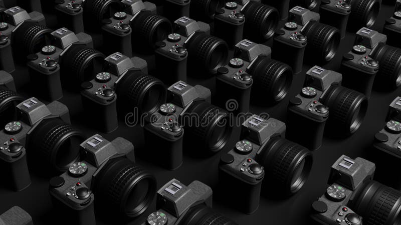 Camera, World Photography Day. Lot of Digital Cameras on the Table ...