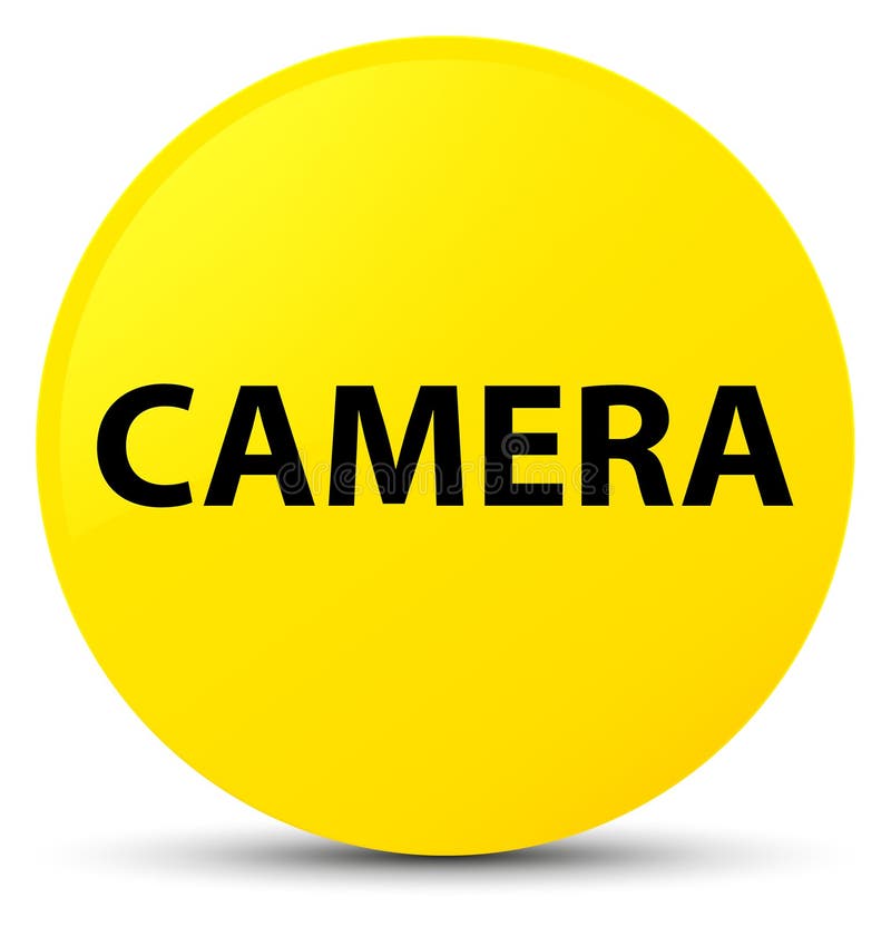 Camera yellow round button stock illustration. Illustration of yellow ...