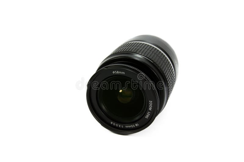 Camera Zoom Lens, Close-up Front View Stock Image - Image of blue ...