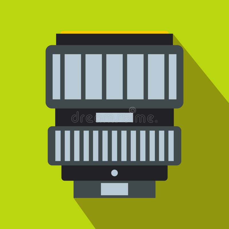 Camera Zoom Lens Icon, Flat Style Stock Vector - Illustration of camera ...