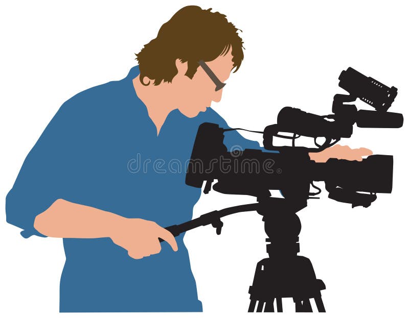 Camera man (silhouette) stock illustration. Illustration of shot - 4611728