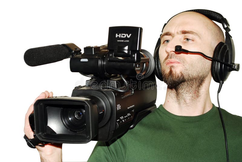 Cameraman stock image. Image of tape, computer, videocamera - 339169