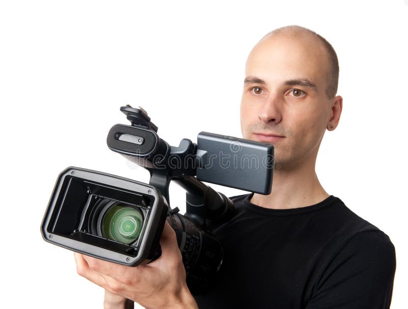 Cameraman stock image. Image of tape, computer, videocamera - 339169