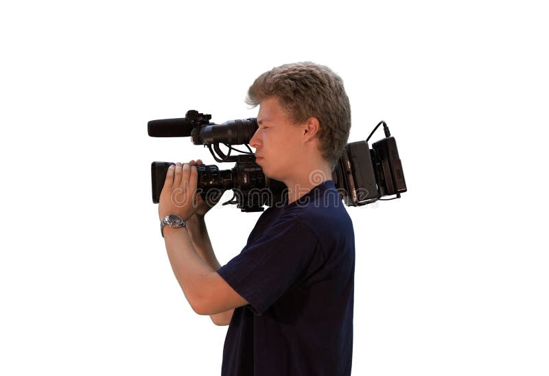 Cameraman stock image. Image of tape, computer, videocamera - 339169