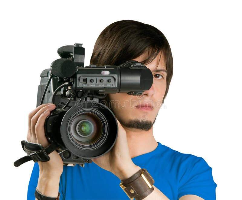 Cameraman stock image. Image of tape, computer, videocamera - 339169