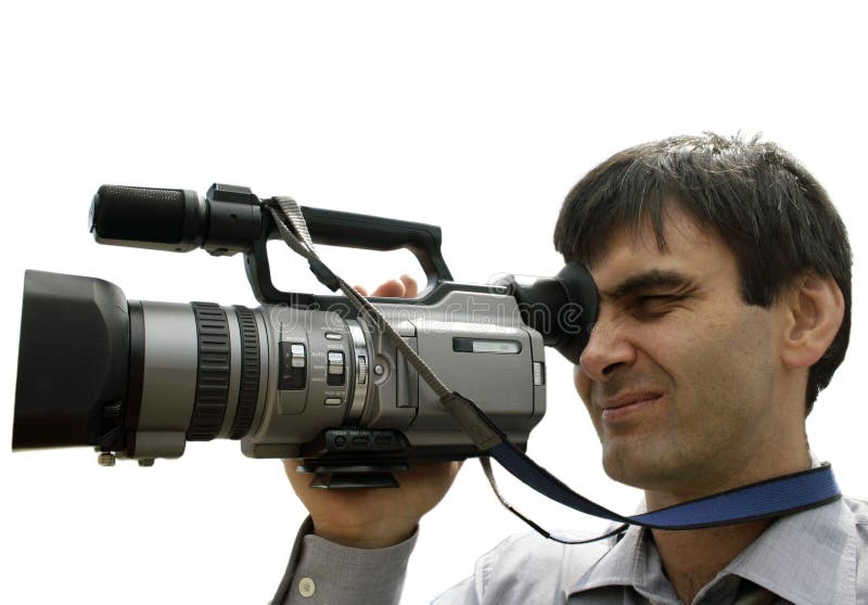Cameraman stock image. Image of tape, computer, videocamera - 339169