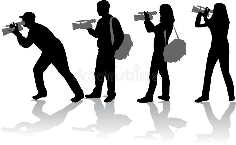 Cameraman stock vector. Illustration of broadcasting, electronics - 470543