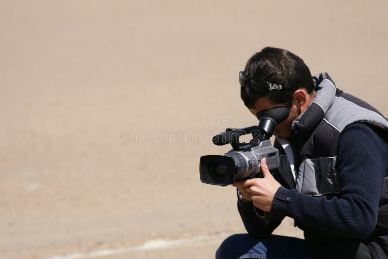 Cameraman stock image. Image of sunny, blue, professional - 5176145