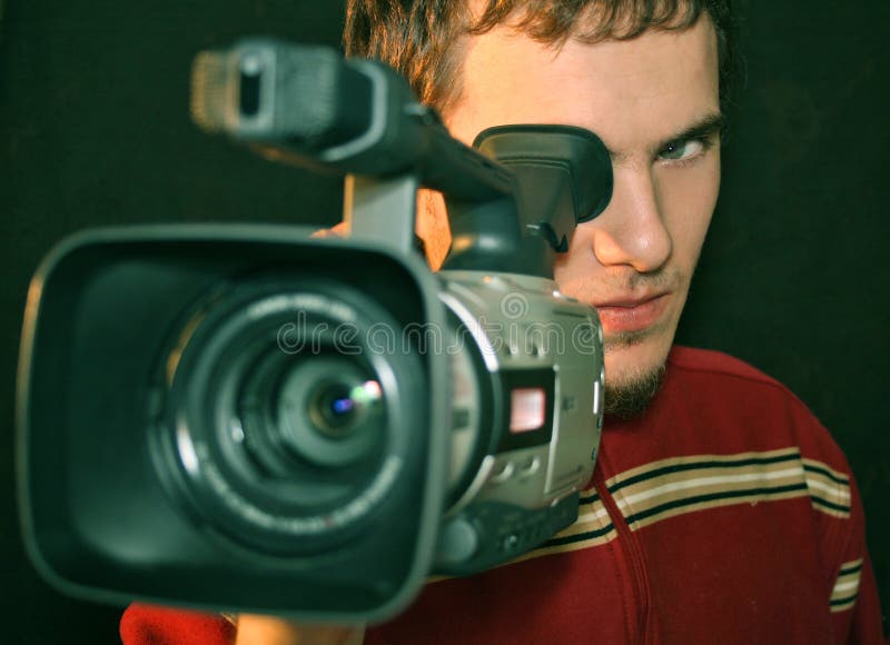 Camera operator stock photo. Image of smile, contact, communication ...