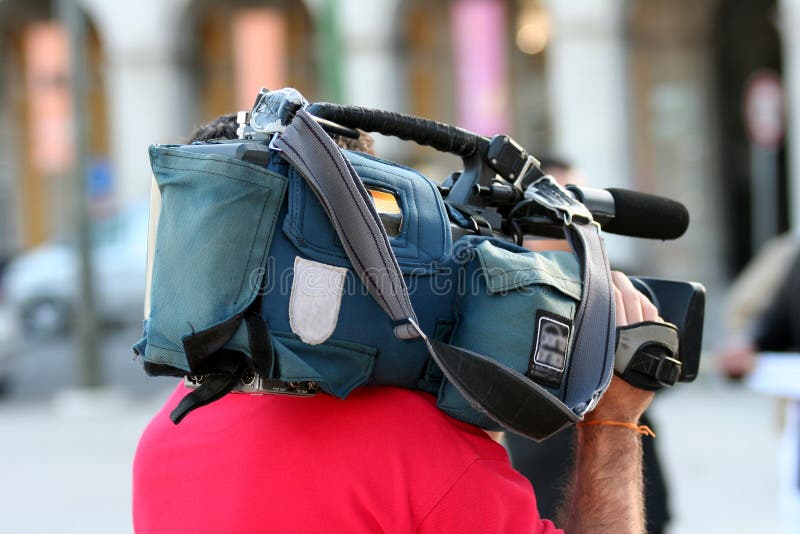 Tv News Reporter and Video Camera Editorial Photo - Image of lens, cast ...