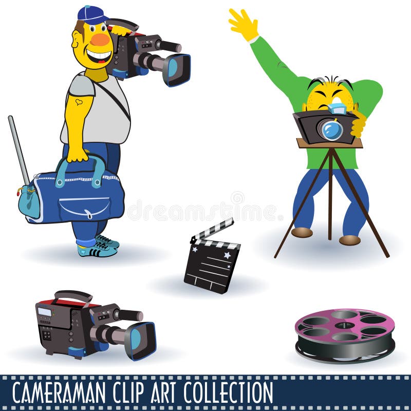 Cameraman clip art stock vector. Illustration of broadcasting - 16536387