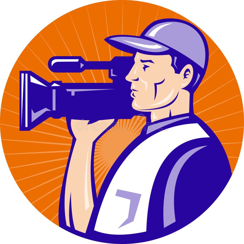 Cameraman film crew camera stock illustration. Illustration of movie ...