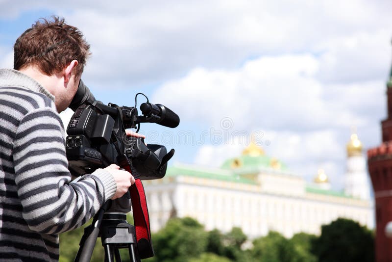 Cameraman filming stock image. Image of selective, media - 9878241