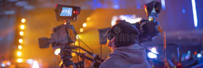 Cameraman Filming a Concert for Tv Stock Image - Image of broadcast ...